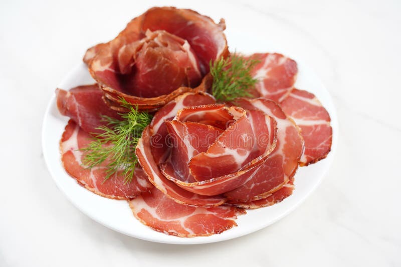 Italian Dried Ham. Coppa Stagionata Stock Image - Image of lunch ...