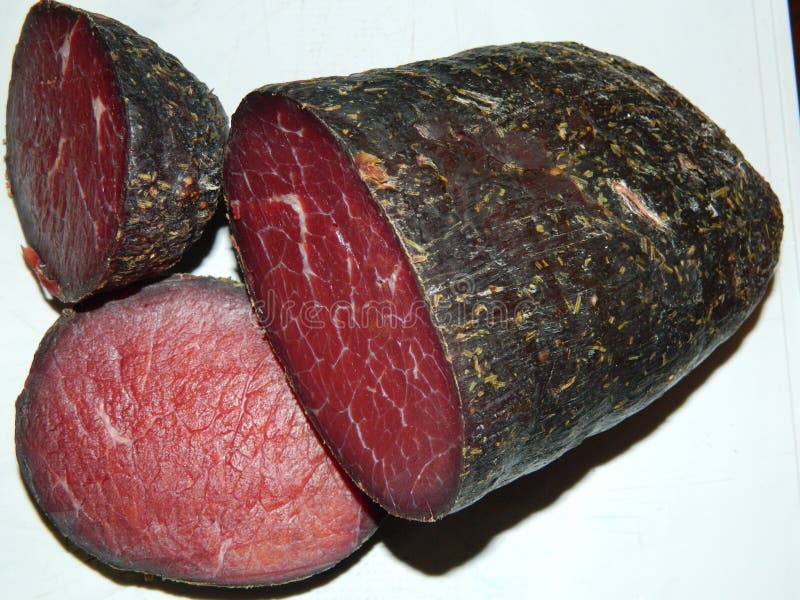 Italian Dry-cured Beef Bresaola Stock Image - Image of food, seafood ...