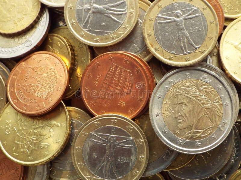 Italian Euro coins stock image. Image of currency, bills - 50182031