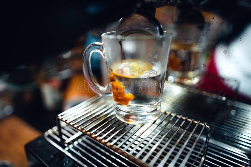 Italian Expresso Coffee Machine Making a Coffee Stock Image - Image of ...