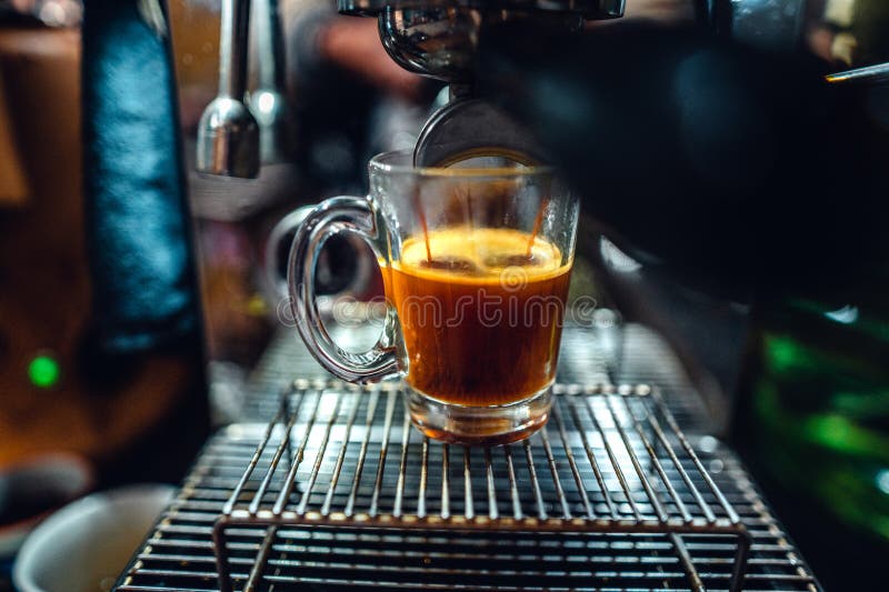 Italian Expresso Coffee Machine Making a Coffee Stock Photo - Image of ...