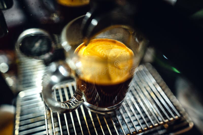 Italian Expresso Coffee Machine Making a Coffee Stock Photo - Image of ...