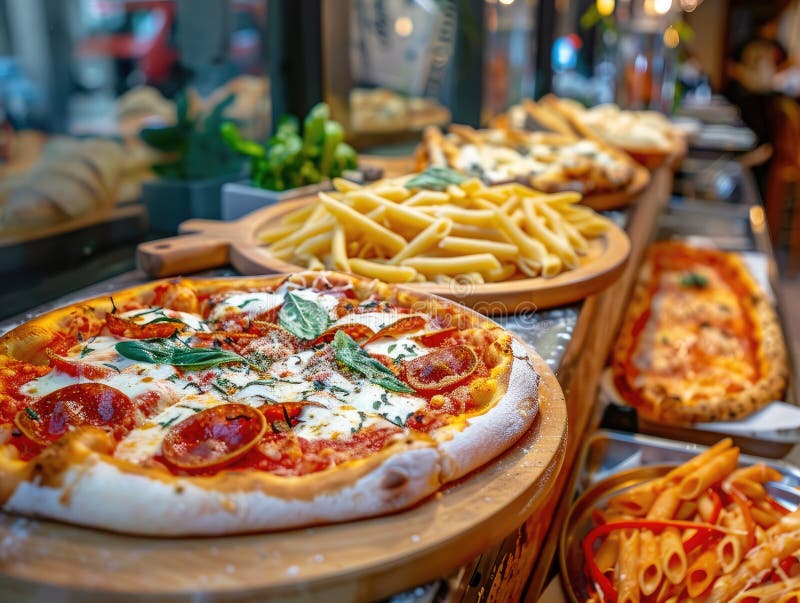 Italian Feast on a Sunny Afternoon Terrace Stock Illustration ...