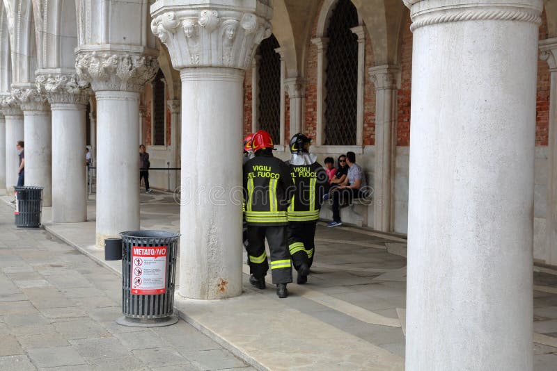 Italian Firefighters in Uniform Editorial Stock Image - Image of helmet ...