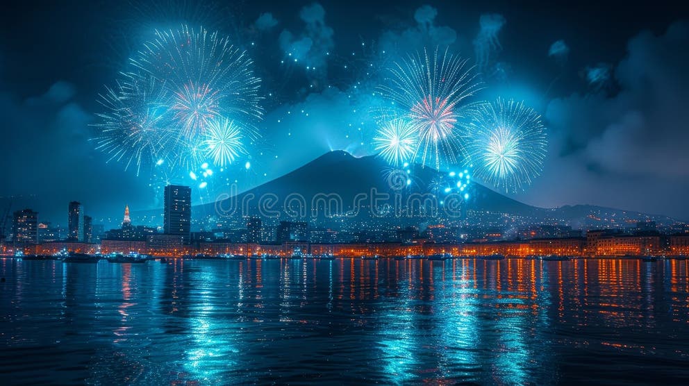 An Italian Fireworks Display in Naples (Naples) Stock Photo - Image of ...