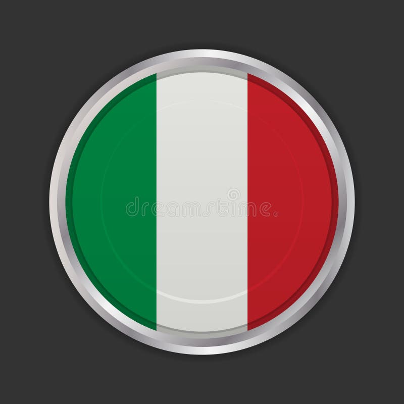 Italian Flag Circular Button Icon Stock Illustration - Illustration of ...