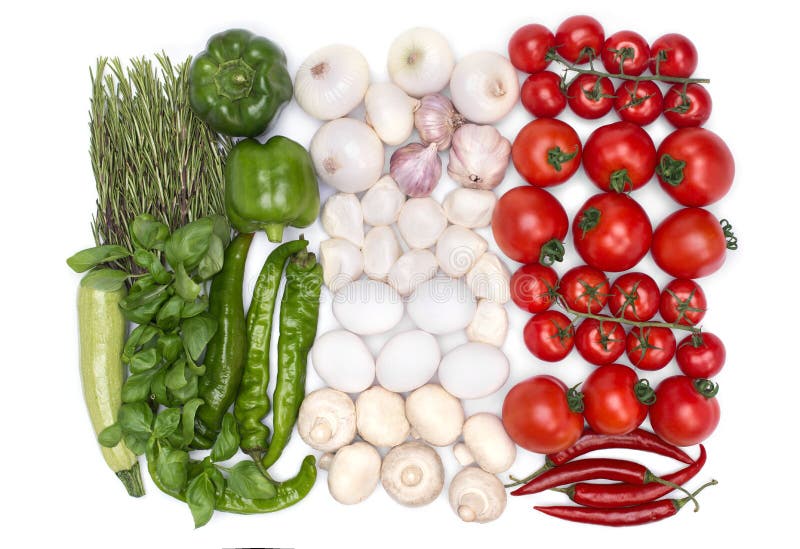 Italian Flag Colors from Food and Vegetables Stock Photo - Image of ...