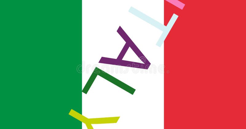 Italian Flag with ITALY Text Growing Stock Footage - Video of expanding ...