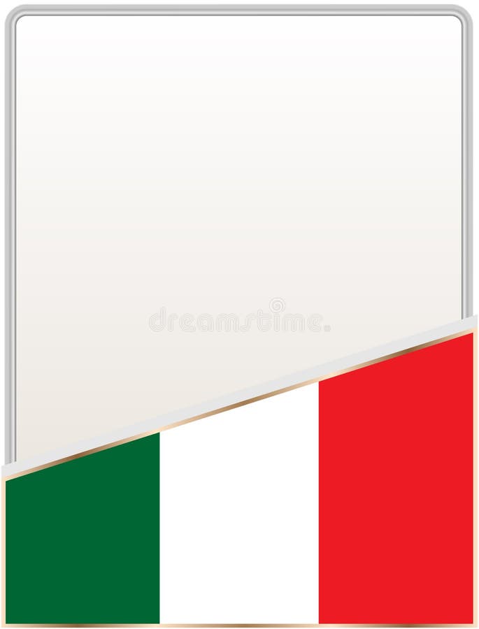 Italian Flag Frame Design Template For Brochures Stock Vector ...