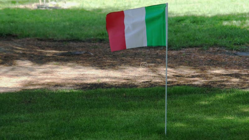 Italian Flag in Green Background Wind Golf Course Stock Footage - Video ...
