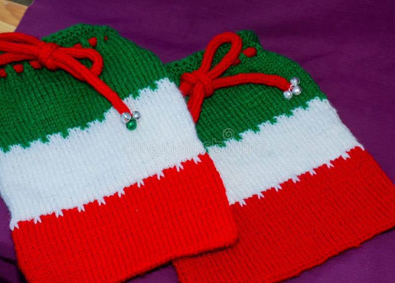 Italian Flag Handmade Knitted Hats Editorial Photography - Image of ...