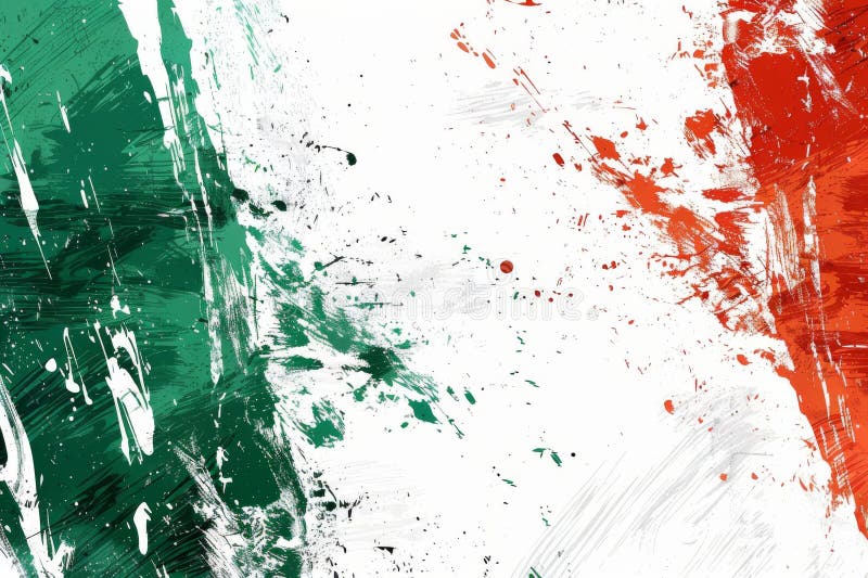 Italian Flag Illustration with Brush Strokes and Paint Splashes ...