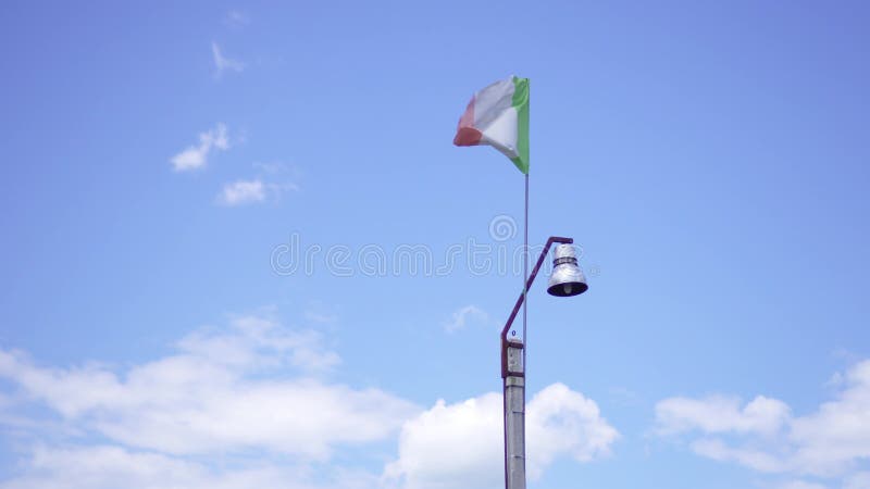 Italian Flag on the Light Pole Stock Footage - Video of light, blue ...