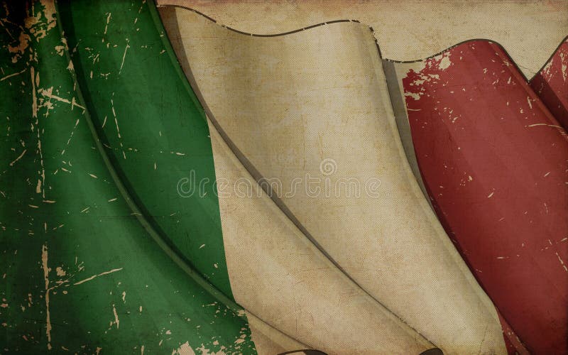 Italian Flag Old Paper Background Stock Illustration - Illustration of ...