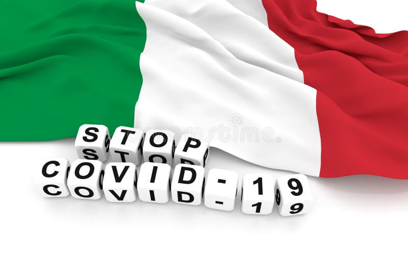 Italian Flag and Text Stop Covid-19 Stock Illustration - Illustration ...