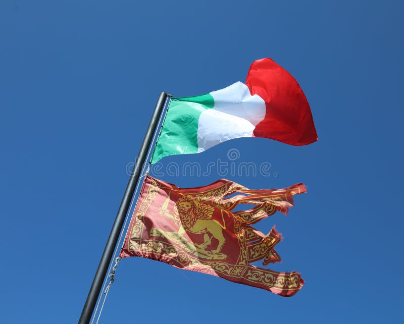 Italian Flag and Flag of Veneto Region Stock Image - Image of veneto ...