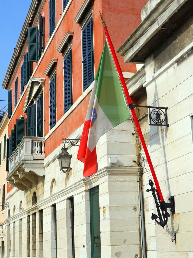 Italian Nautical Flag, Venice Stock Image - Image of coat, facade: 55402237