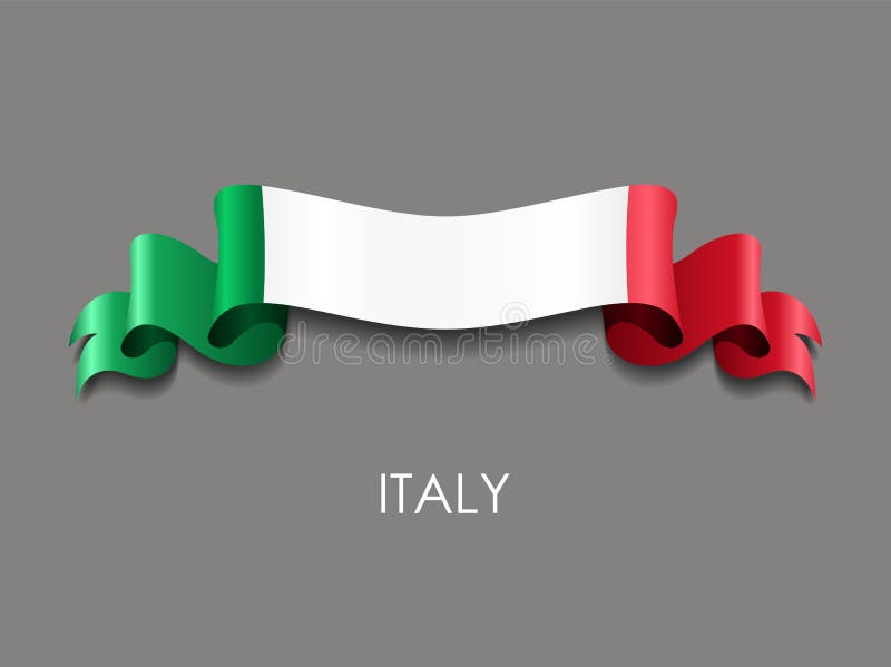 Italian Flag Wavy Ribbon Background. Vector Illustration. Stock Vector ...