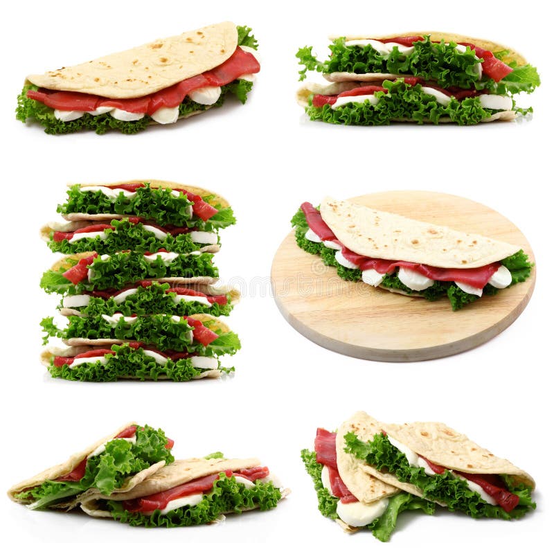 Italian flat bread collage stock image. Image of fresh - 100722551