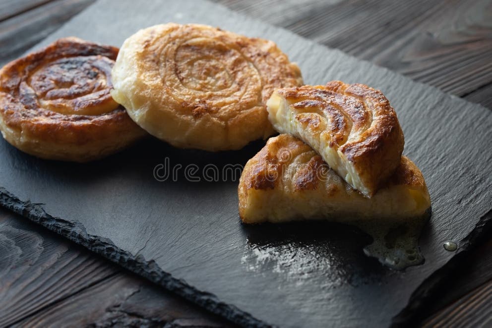 Italian Flatbreads Stuffed with Cheese Stock Image - Image of crescia ...
