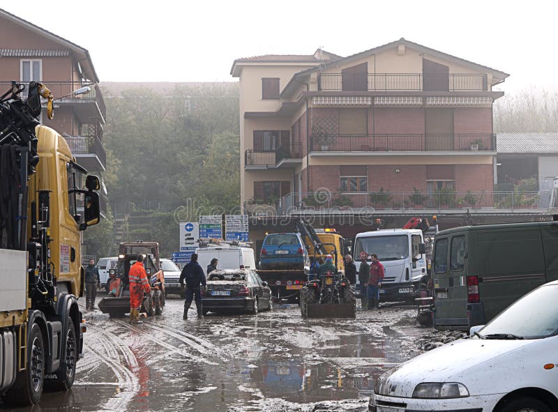 Italian Floods Aftermath and Cleanup, General View Editorial Stock ...