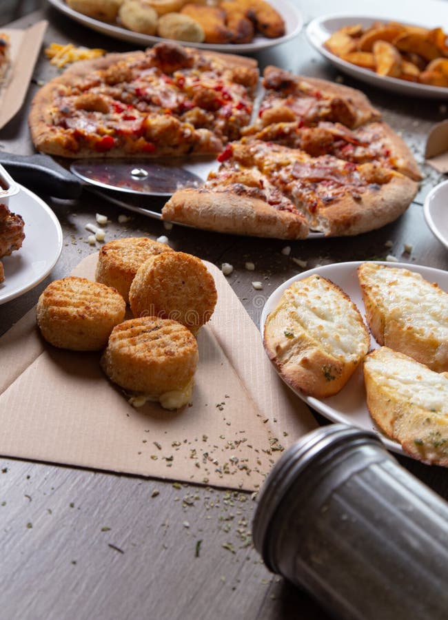 Italian Food Cooked and Served on the Table Stock Image - Image of ...