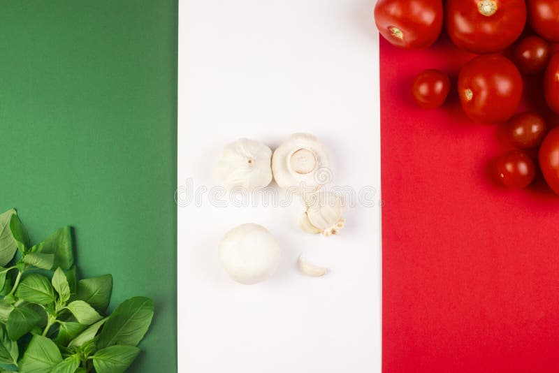 Italian food on flag stock photo. Image of vegetable - 99620210