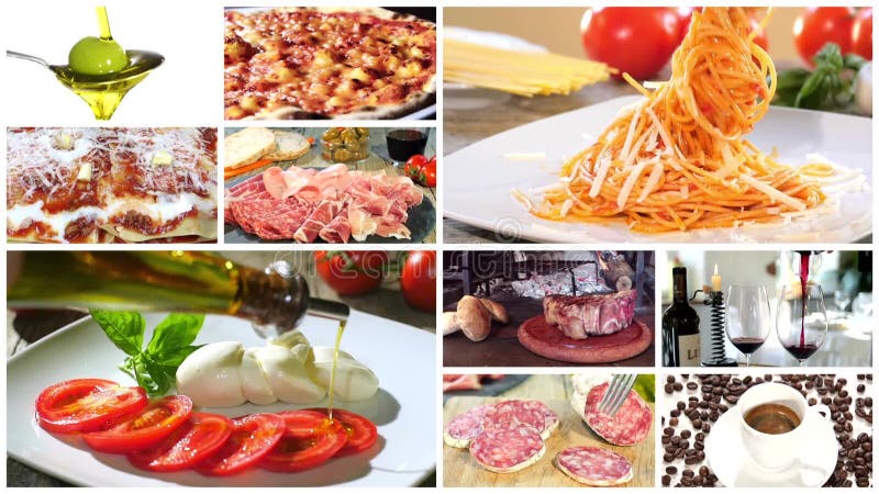 Italian food montage stock video. Video of colourful - 61294581