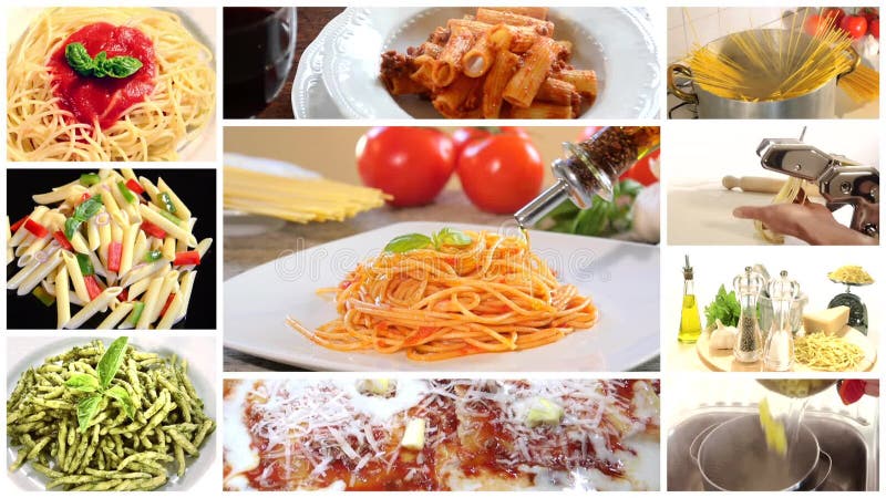 Italian food montage stock footage. Video of food, composite - 61297626