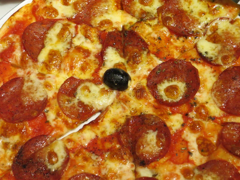 Italian Food Pepperoni Pizza. Stock Photo - Image of crust, cheese ...