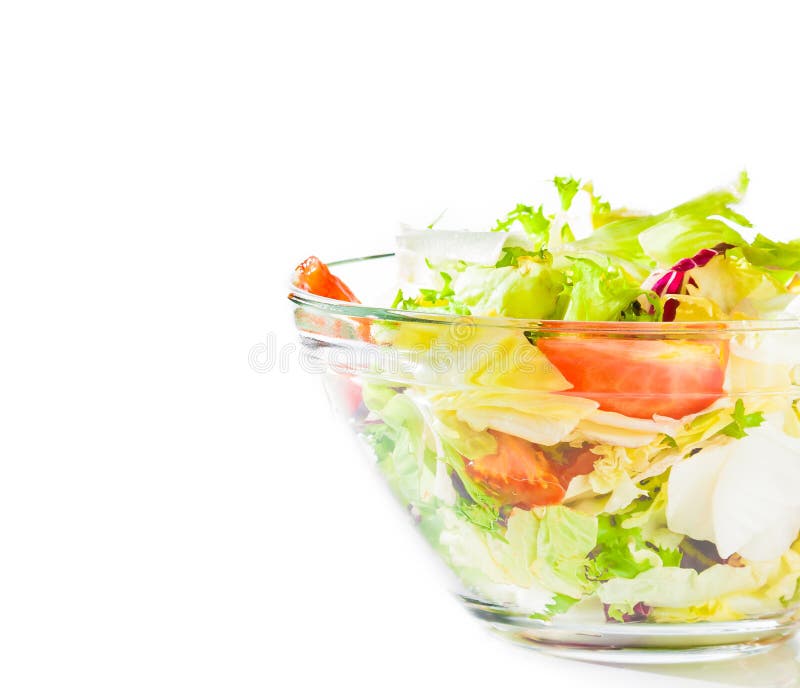 Italian Fresh Salad Isolated on White Background Stock Photo - Image of ...