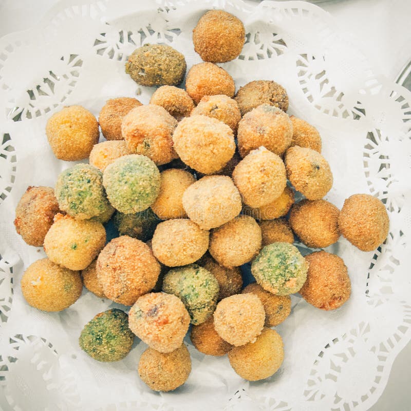 Italian fried rice ball stock photo. Image of mozzarella - 45794330