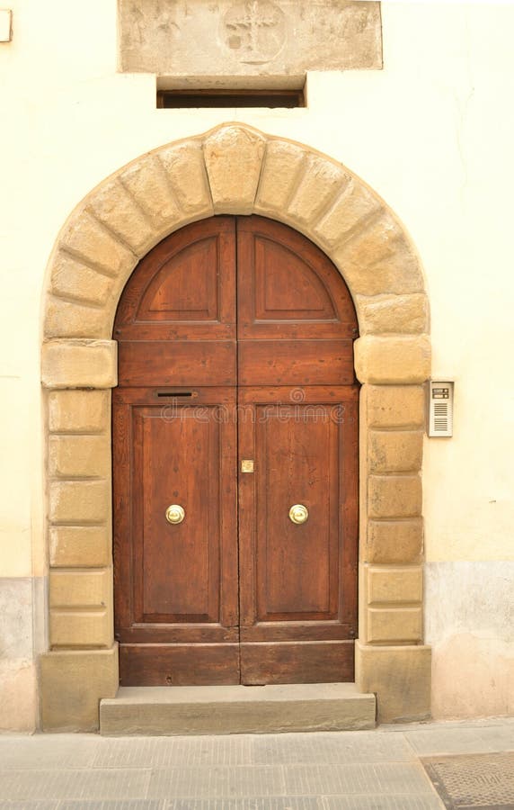 Italian front door stock image. Image of round, bell - 69325923