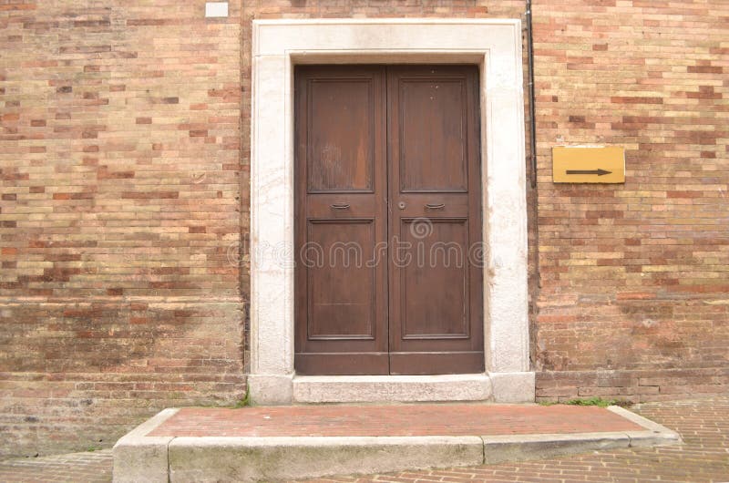 Italian front door stock photo. Image of brick, border - 36043622