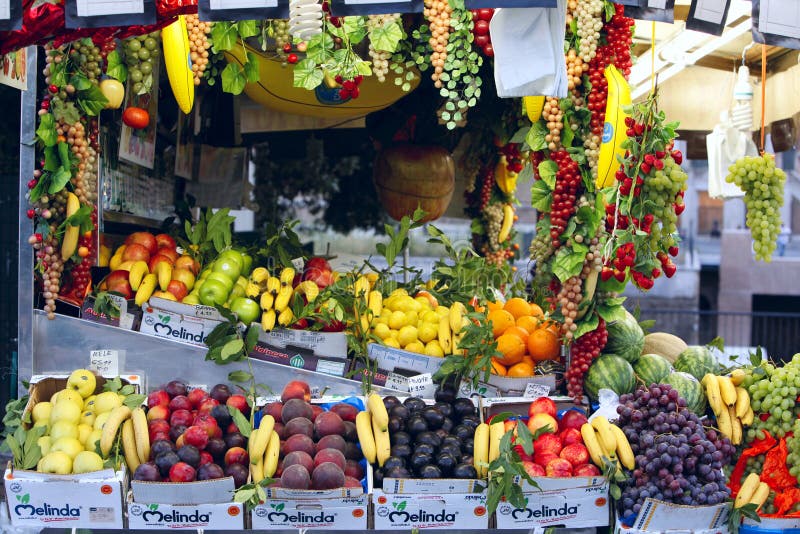 People Shopping for Fruit and Vegetables at Market Stock Photo - Image ...