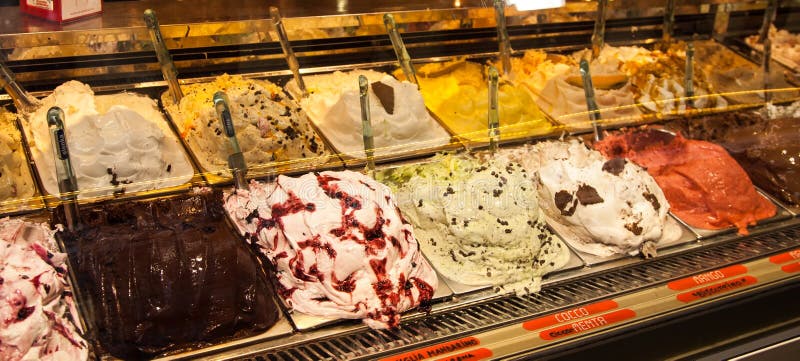 Italian Gelato Rainbow of Color Stock Image - Image of shop, fresh ...