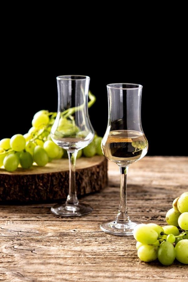 Italian Golden Grappa Drink Stock Photo - Image of traditional, glass ...