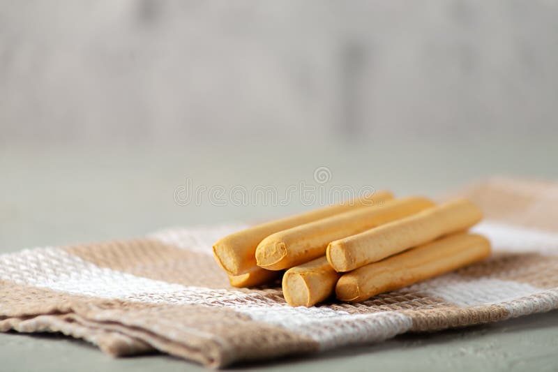 Italian Grissini or Salted Bread Sticks. Fresh Italian Snack Stock ...