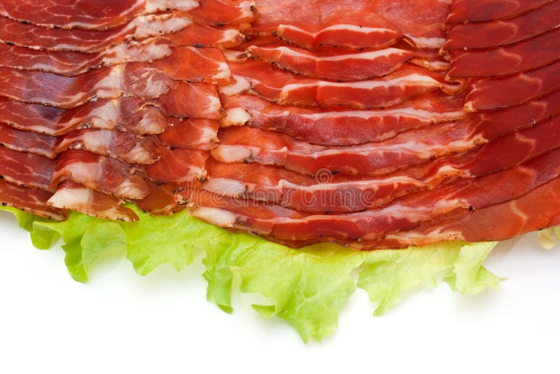 Italian ham stock image. Image of delicatessen, white - 15012601
