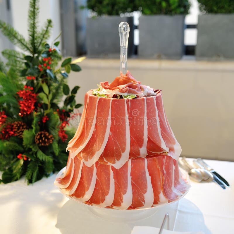 Italian Ham Sliced - Delicious Appetizer Stock Image - Image of snack ...