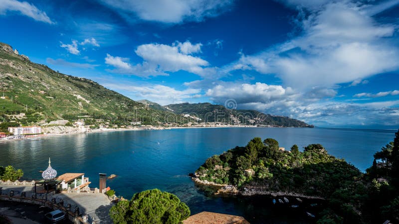 Italian Harbour Scene on the Evening: Cute Village in the Blurry ...