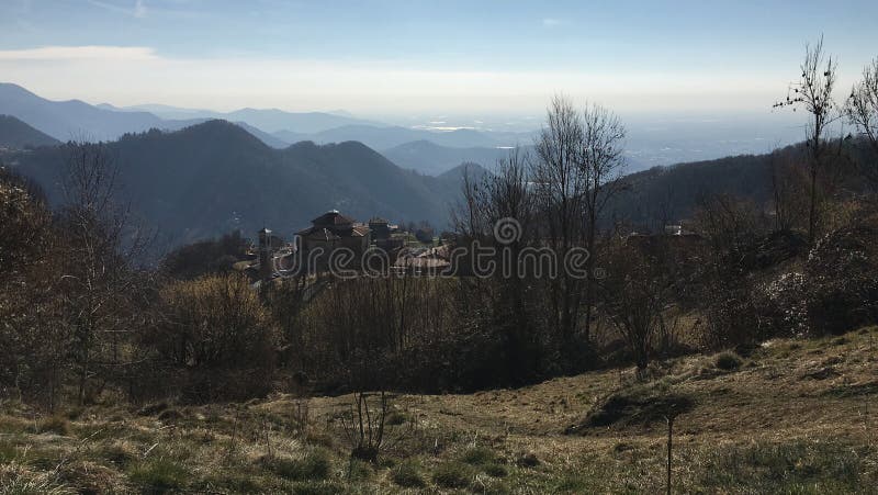 Italian hillside village stock photo. Image of town, trees - 12070790