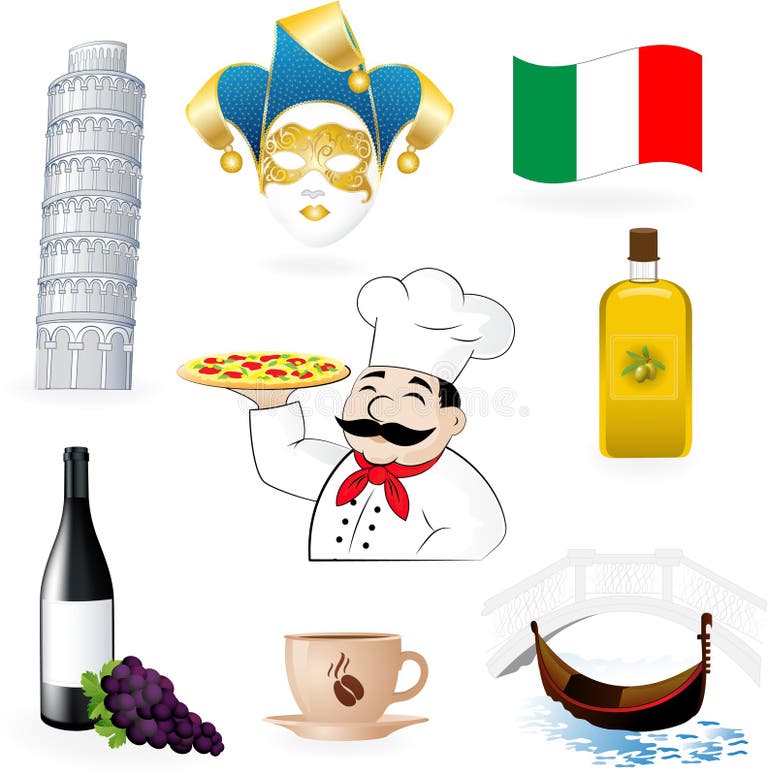 Cartoon Italian Culture Symbols Stock Illustrations – 247 Cartoon ...