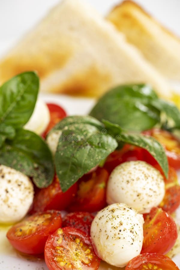 Italian insalada caprese stock photo. Image of ball - 255391374