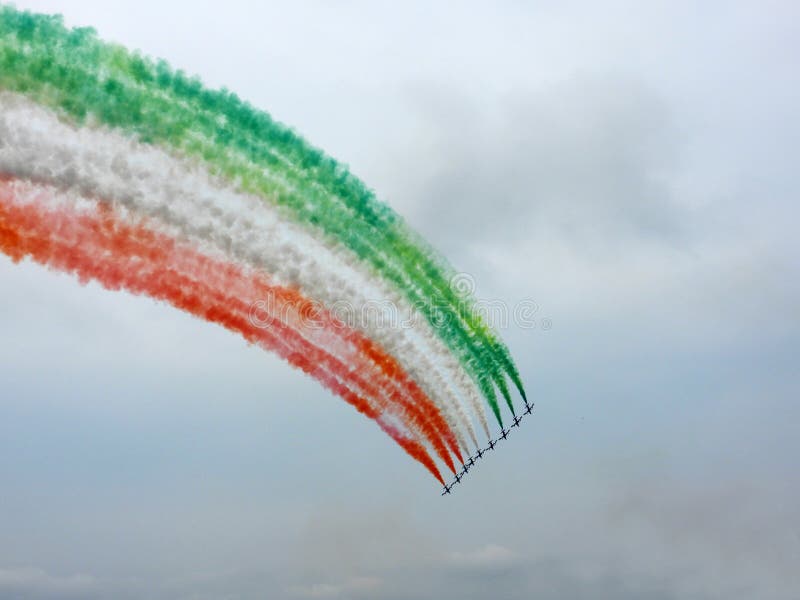 The Italian National Jet Team, the Frecce Tricolori, Release Plumes of ...