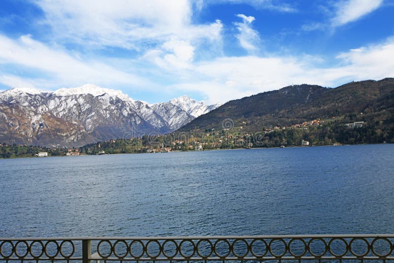 Italian lake Como stock image. Image of early, blue, colorful - 7502469