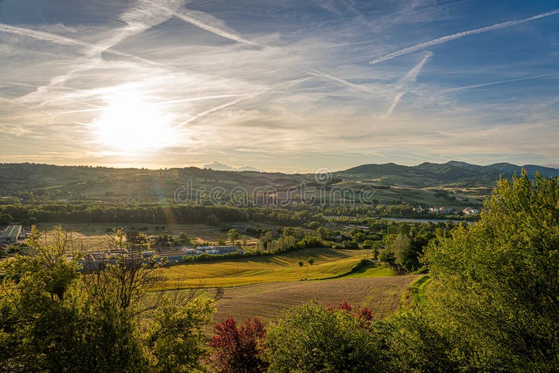 Scenic View of the Italian Landscape in Emilia Romagna with Rolling ...