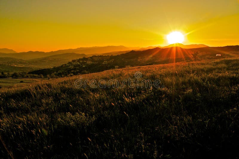 Italian Landscape at Sunset Stock Photo - Image of nature, scenery ...