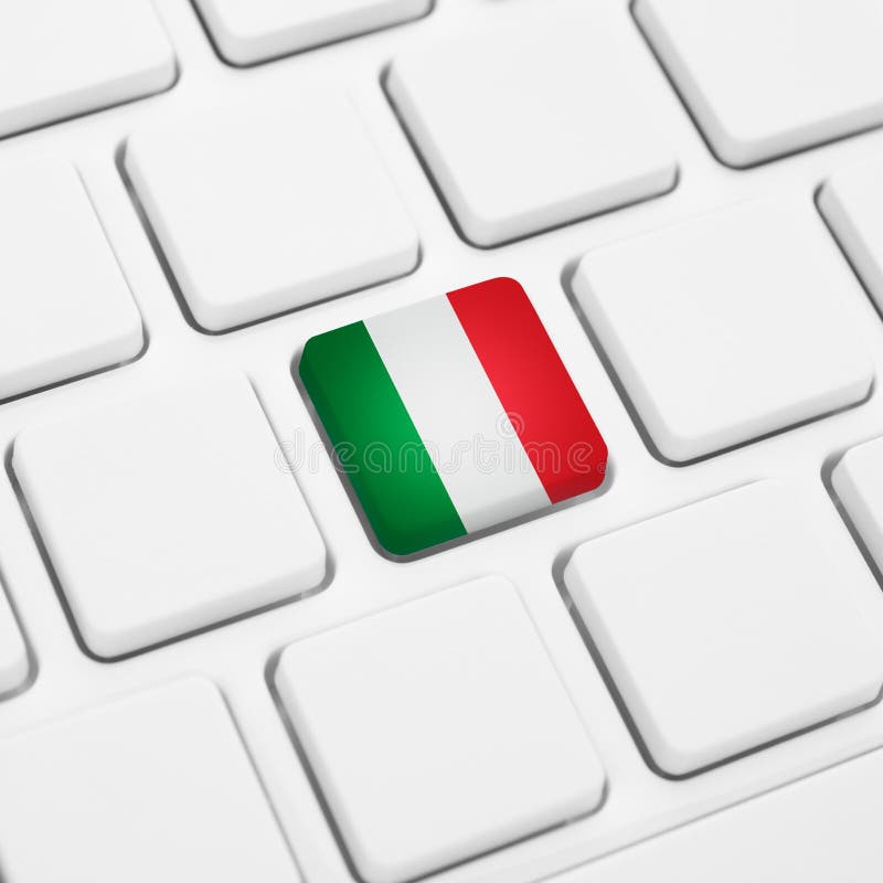 Italian Language or Italy Web Concept. National Flag Button or K Stock ...