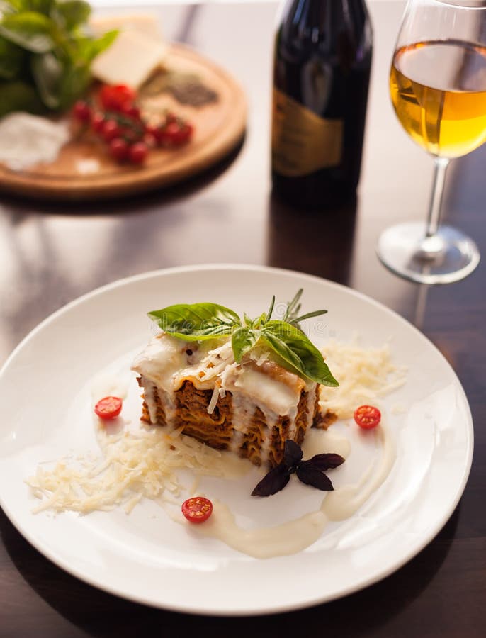 Italian Lasagna on the Table Stock Photo - Image of dinner, mozzarella ...